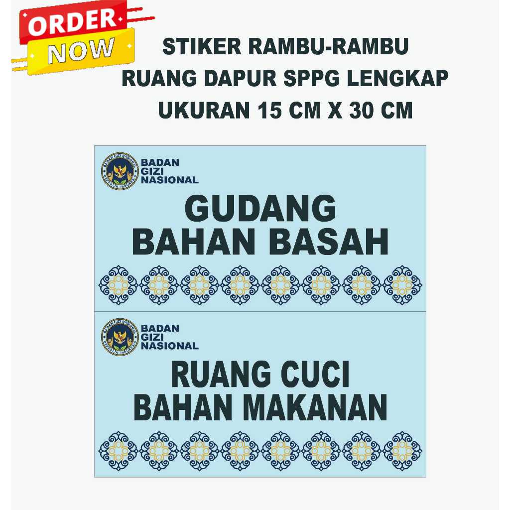 Jual STIKER NAMA NAMA RUANGAN DAPUR LENGKAP MBG SPPG BGN | Shopee Indonesia