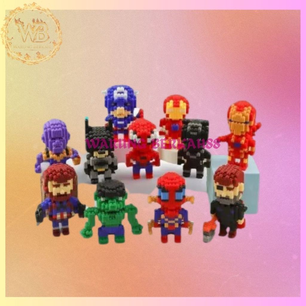 Jual Nano Bricks Blocks Mini 3D Model Anime & Superhero – Mainan Balok ...
