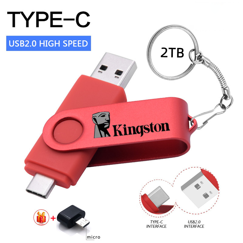 Jual Kingston Flashdisk 3in1 OTG USB 2.0 1TB 2TB Dapat Diputar USB Type ...