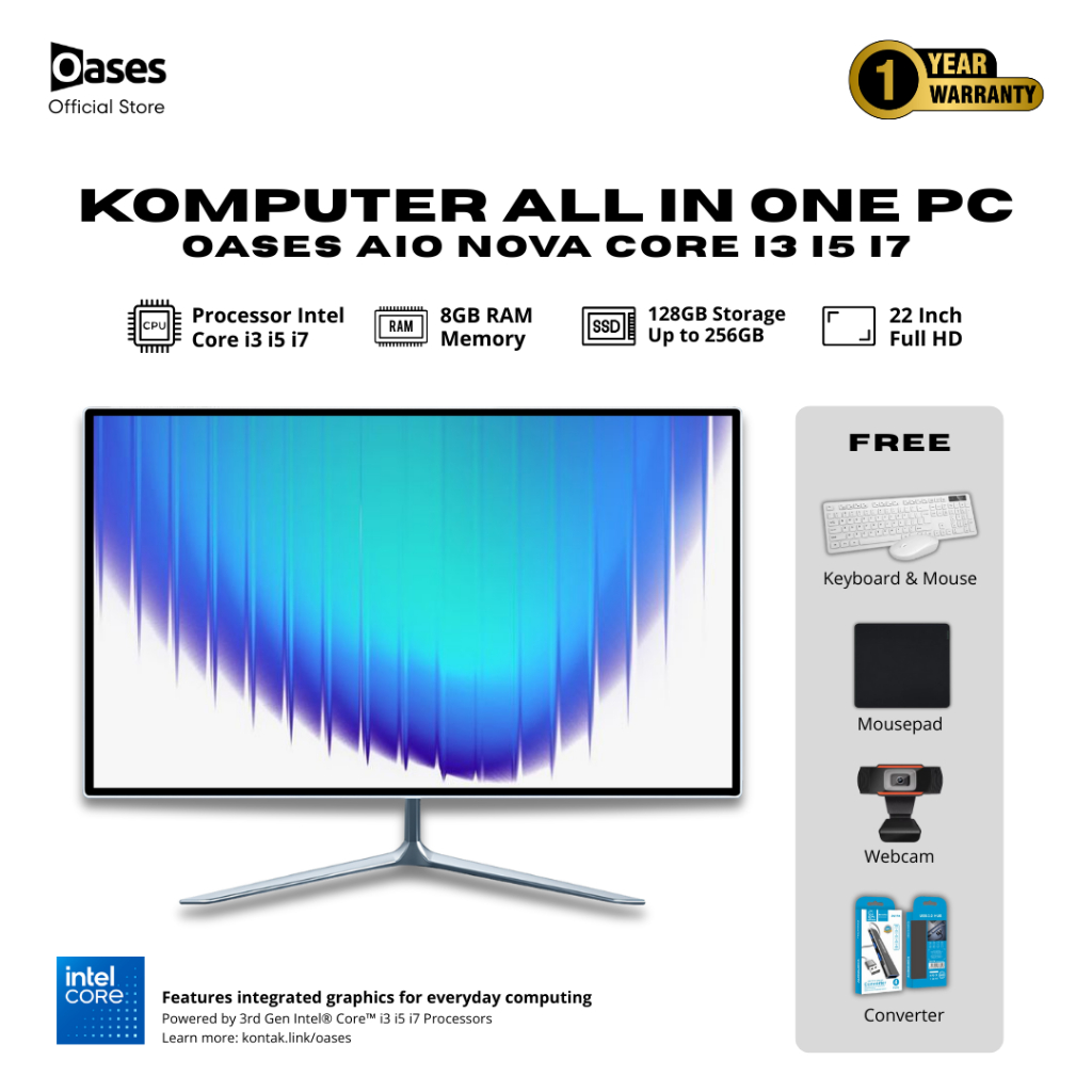 Jual Oases Komputer PC All in One Fullset – i3/i5, RAM 8GB, SSD 128 ...