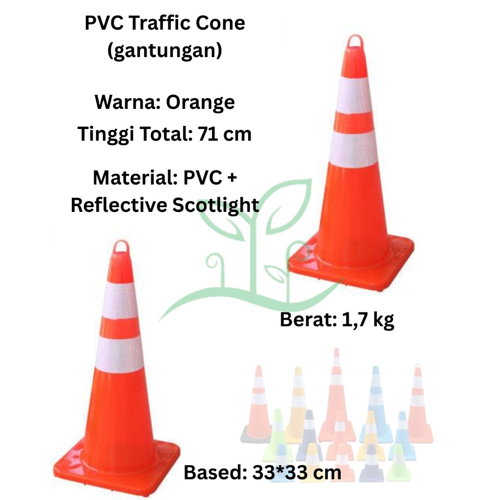 Jual Safety Traffic Cone, Kerucut Lalu Lintas Rubber Tinggi 70cm Based ...