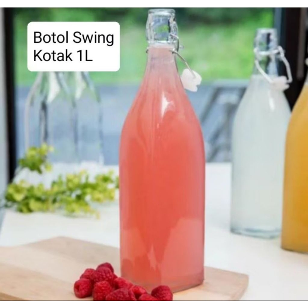 Jual Swing Bottle Gendut Bulat Tutup Karet Putih Kapasitas 1L 1000ML ...