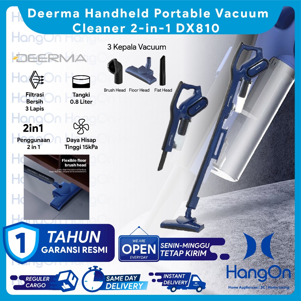 Jual Deerma DX810 Handheld Portable Vacuum Cleaner 2-in-1 Penyedot ...