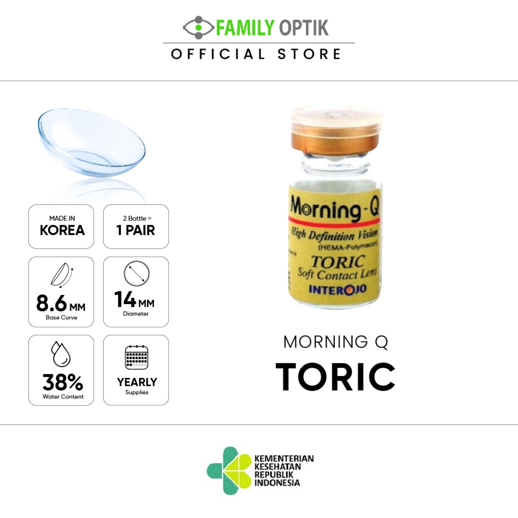 Jual Morning - Q Toric Astigmatism Yearly Softlens Bening Minus ...