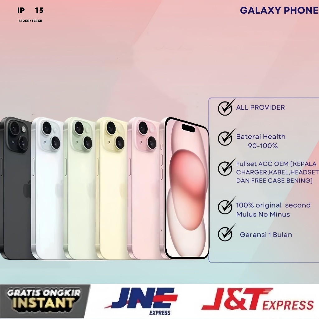 Jual ip 15 128GB 256GB Second ORIGINAL 100% MULUS NORMAL FULLSET GOOD CONDITIONS | Shopee Indonesia