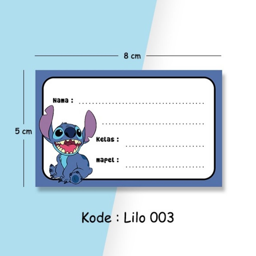 Jual stiCker SEKOLAH STIKER nama pelajaran stitch stiker nama stiker ...