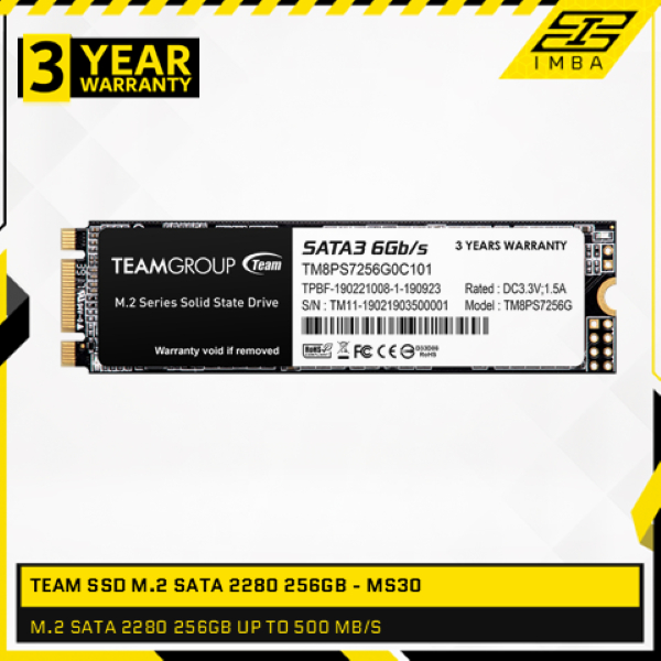 Jual TEAM SSD M.2 SATA 2280 256GB - MS30 5Y - UP TO 500 MB/S | Shopee ...