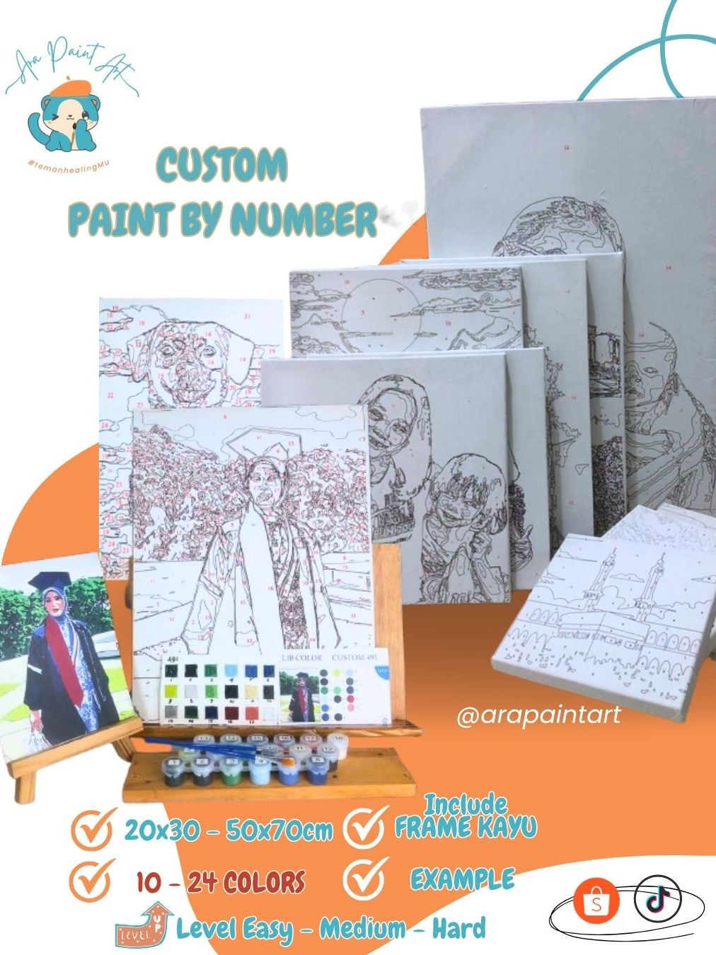 Jual Ara Paint Art Paint by Numbers Custom I Paint by numbers kit I ...