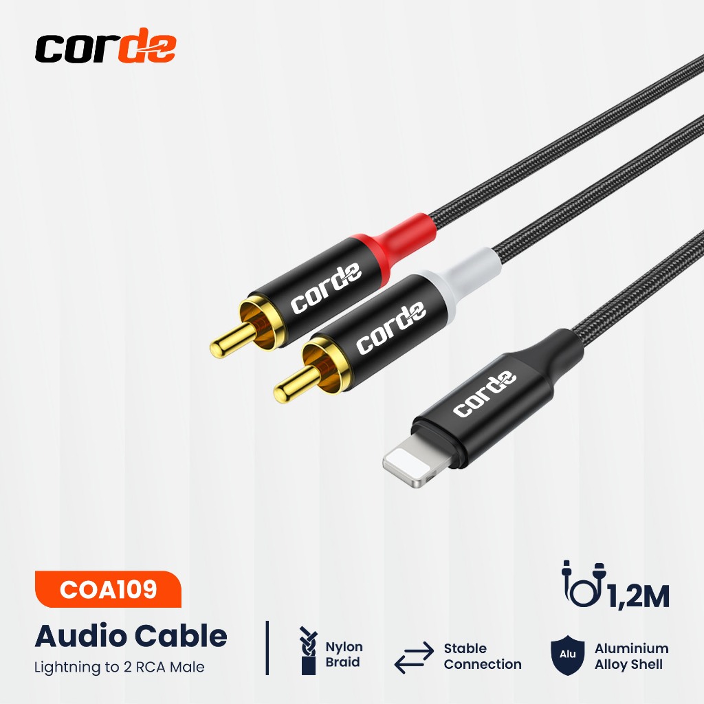 Jual CORDE Kabel Audio Dual RCA Male for Speaker, Amplifier & Subwoofer ...