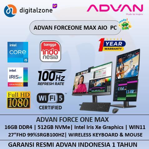 Jual ADVAN FORCE ONE MAX AIO PC Desktop 27"Inch FHD I5-1240P RAM 16GB ...