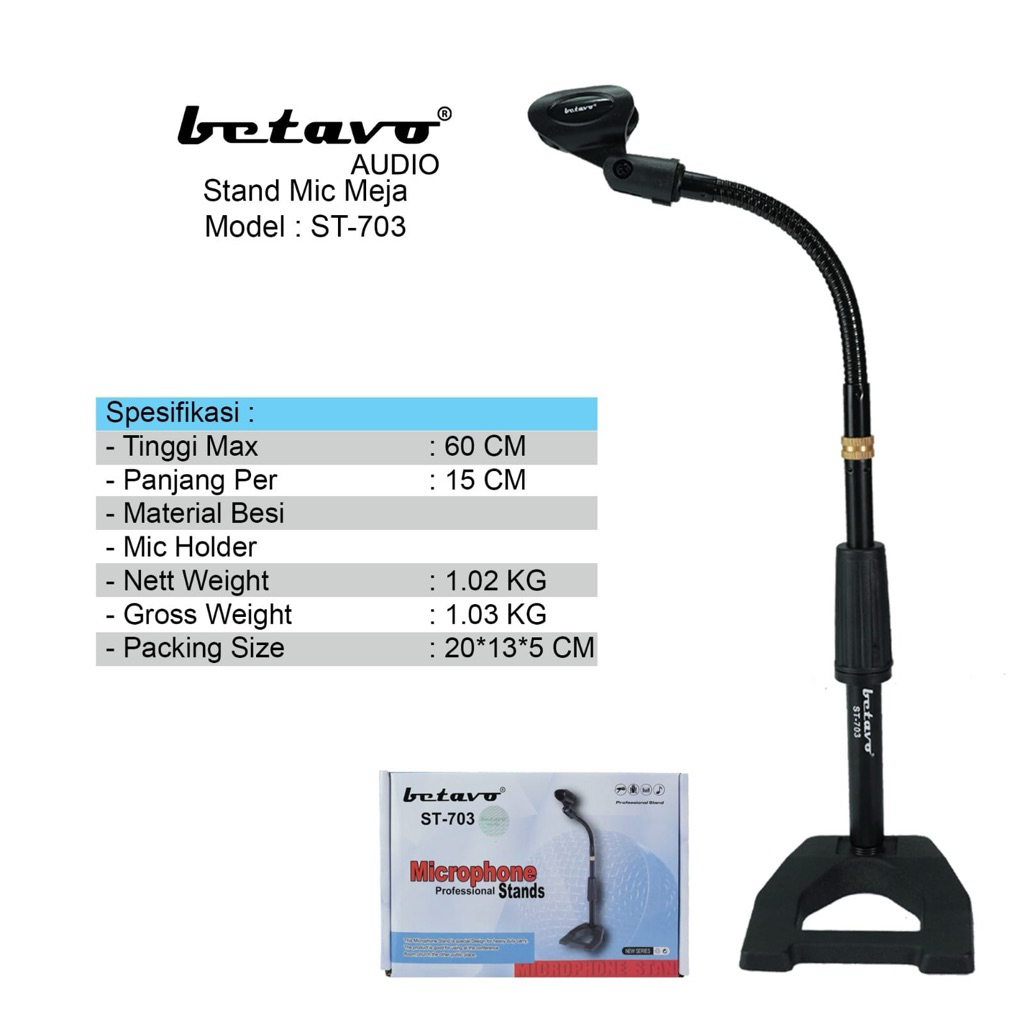 Jual Betavo Audio Stand Mic Meja Model: ST-703 | Shopee Indonesia