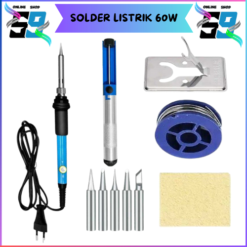 Jual Paket Lengkap Solder Listrik 60 Watt Solder Listrik 1 Set Komplit Satu Set Solder Listrik ...