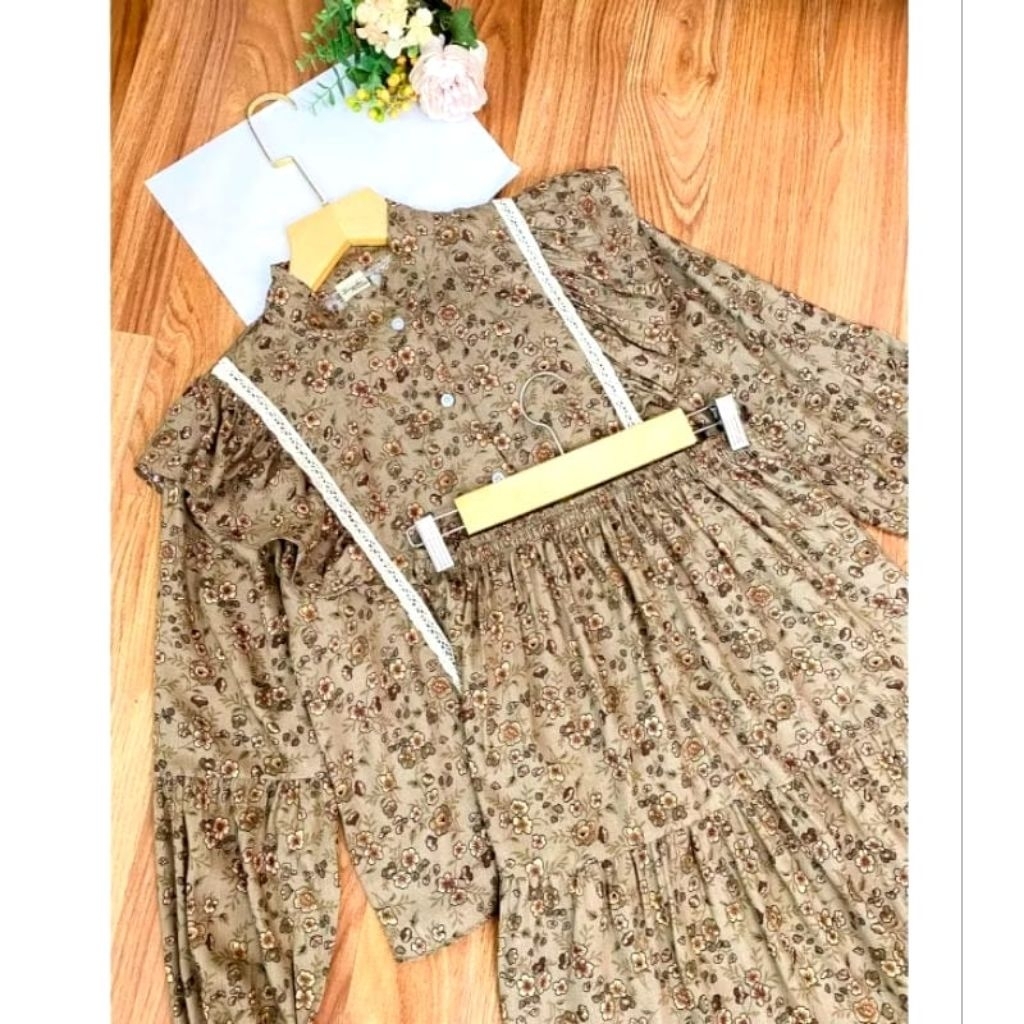Jual Set Rok Pamela Motif Bunga Bahan Rayon Premium Wanita Terbau Keui ...
