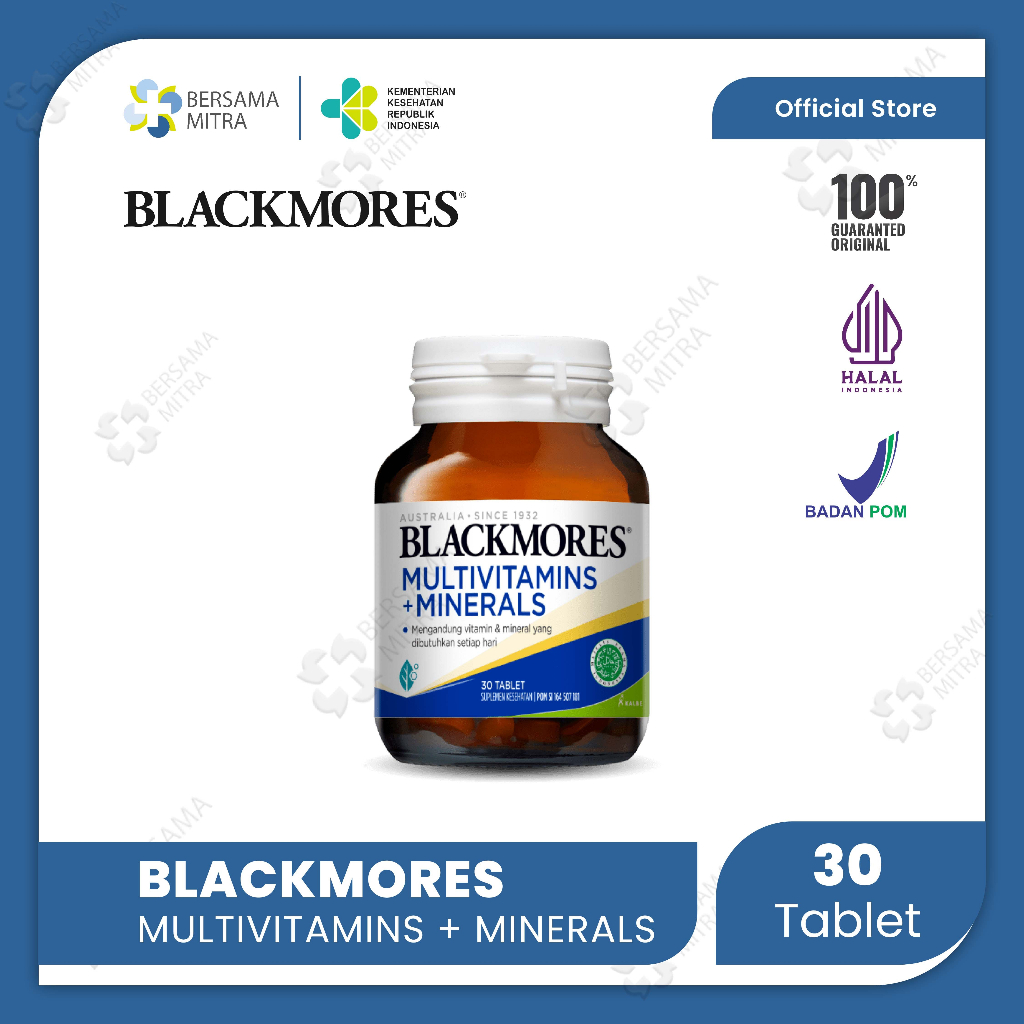 Jual Blackmores Multivitamins + Minerals 30 Tablet – Suplemen Harian Lengkap untuk Kesehatan ...