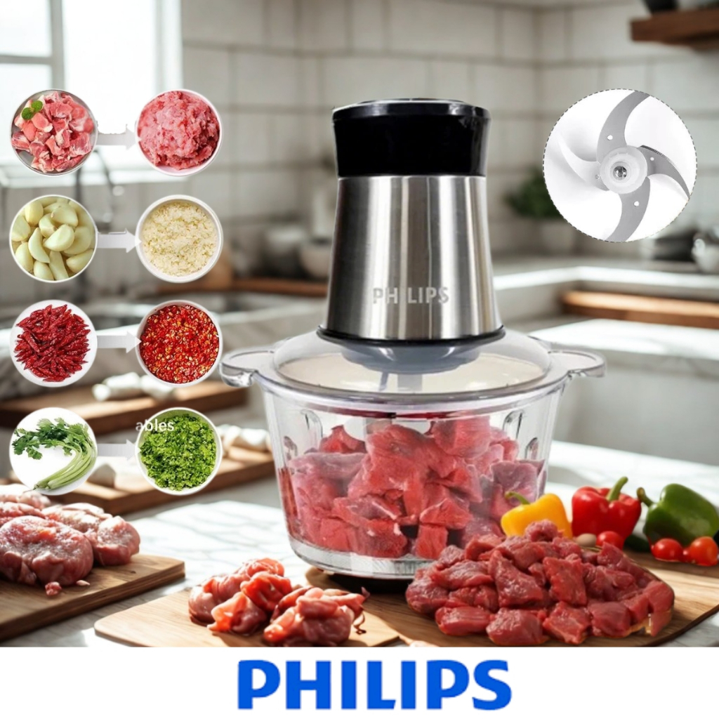 Jual Philips Meat and Spice Chopper 2L 400W Food Processor Penggiling ...