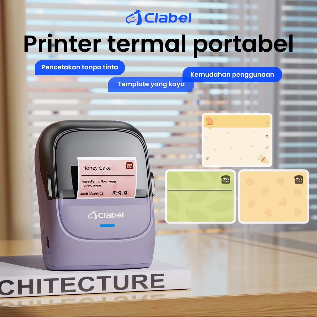 Jual Clabel 221B Printer Thermal Bluetoothlabel Barcodecetaan Label Maanan Printer Portable ...