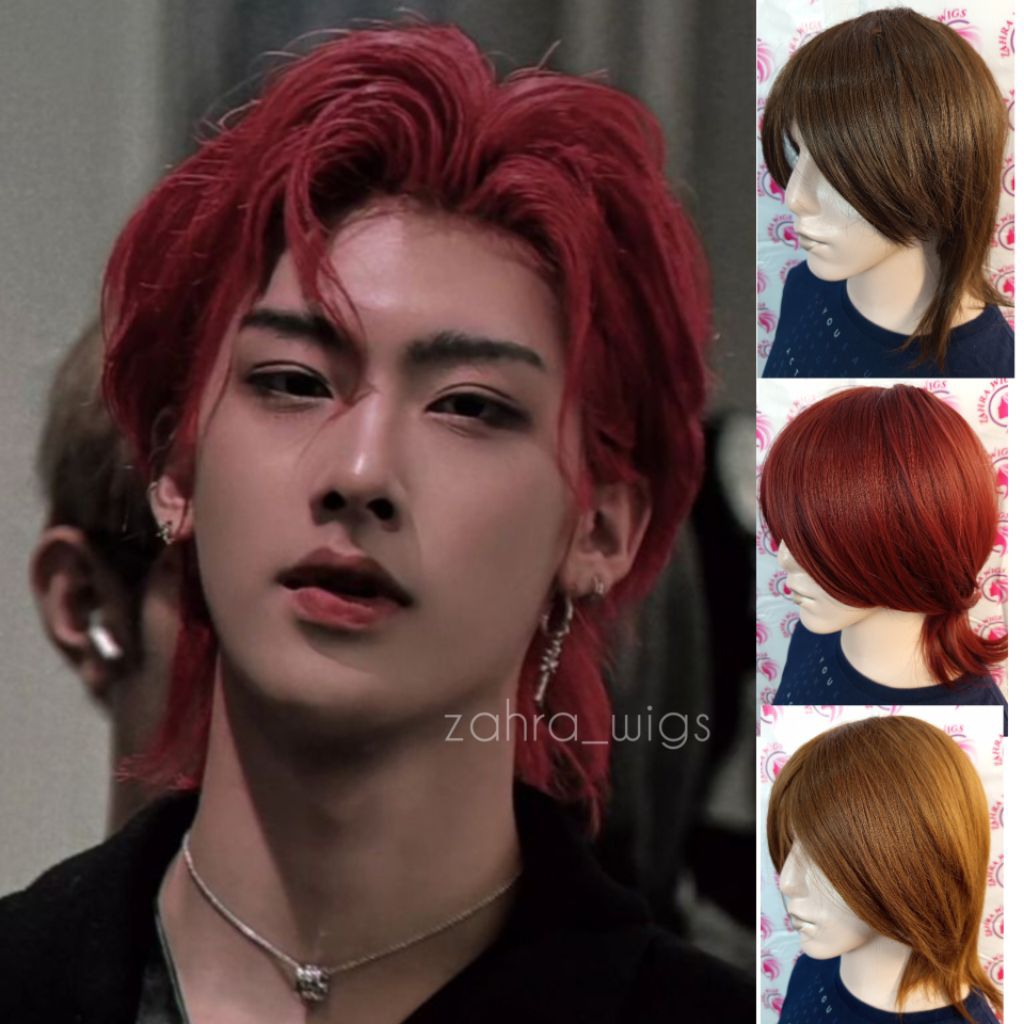 Jual WIG PRIA KOREA RAMBUT PENDEK MODEL WOLFCUT WARNA-WARNA KEREN Cowok ...