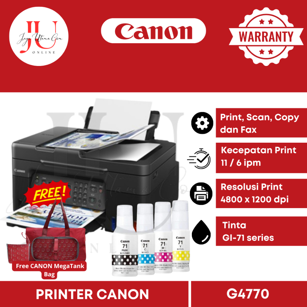 Jual Printer Canon PIXMA G4770 4 in 1 WiFi, Fax, ADF, Print Scan Copy ...