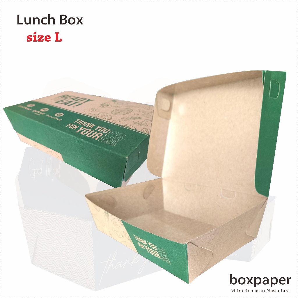 Jual Paper Lunch Box size( L) Kertas Kemasan kraft Ivory putih Laminasi ...