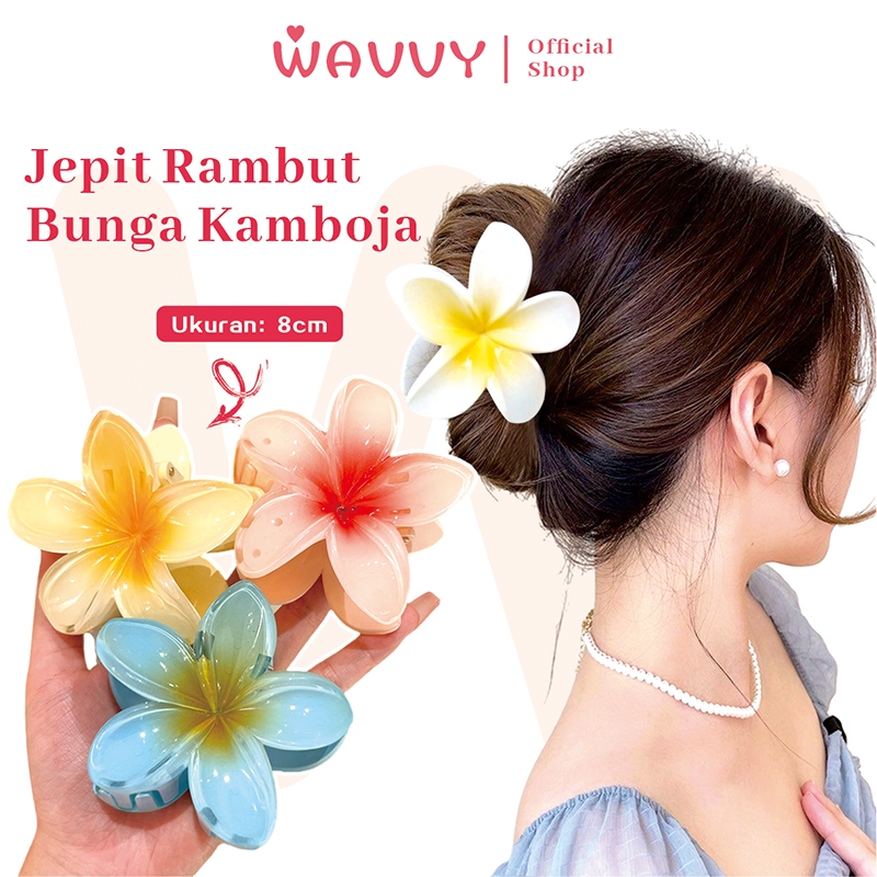 Jual Wavvy Jepit Rambut Bunga Kamboja Jepit Rambut Akrilik Liburan Tepi ...