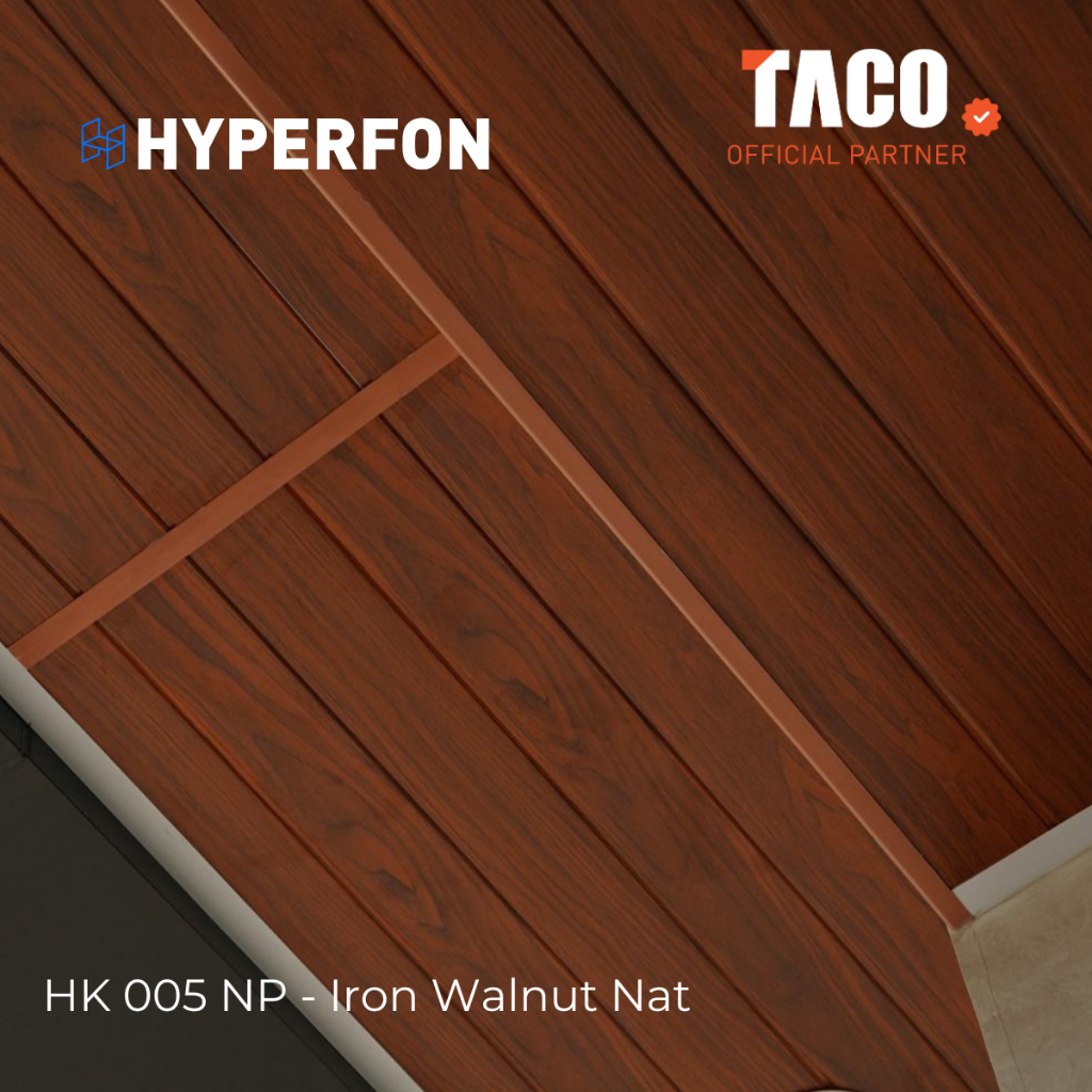 Jual Hyperfon Plafon PVC TACO Serat Kayu Doff Tebal 8mm Panjang 4 Meter ...
