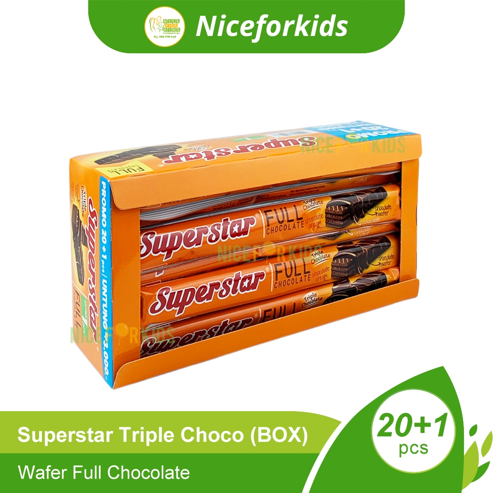 Jual Superstar Wafer Triple Chocolate Box Isi 20x12.5gr / Cemilan Wafer ...