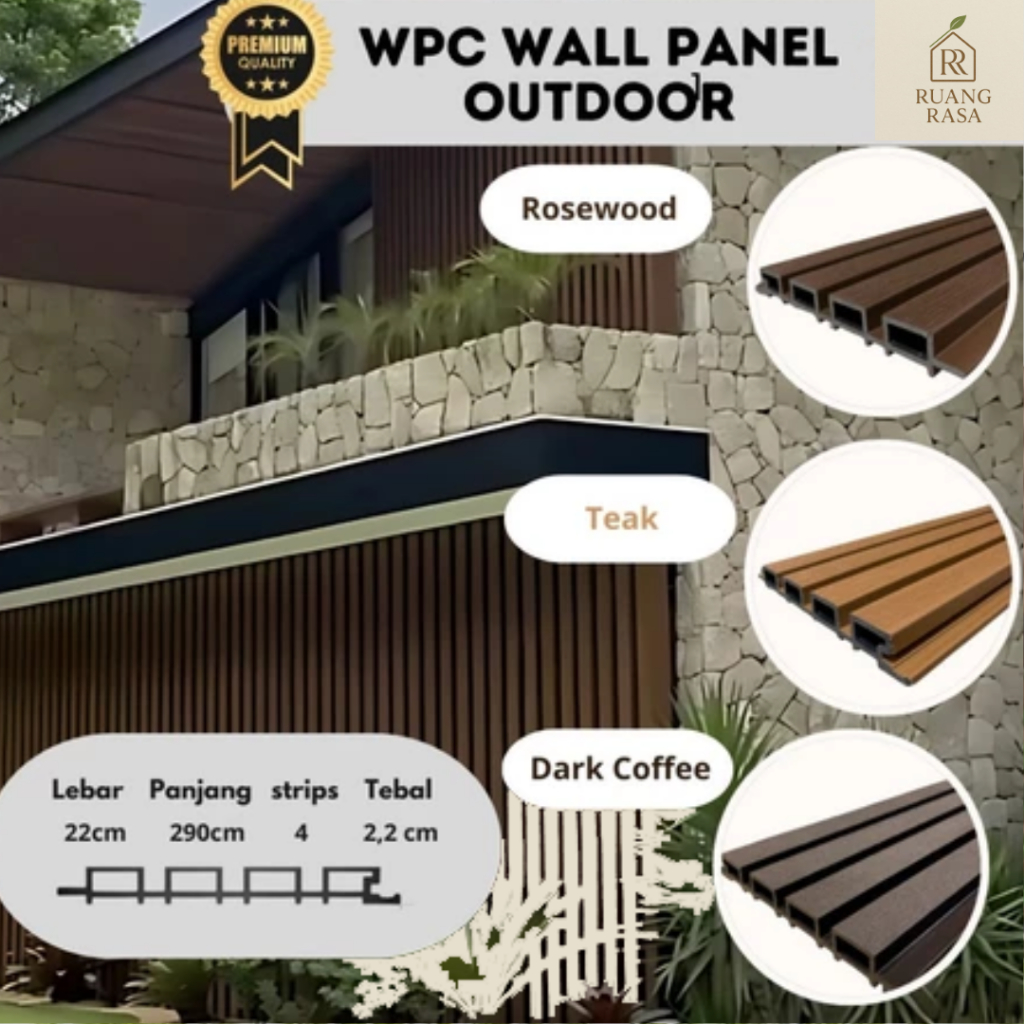 Jual WPC Outdoor Wood Panel Kisi Kisi WallPanel Outdoor Dinding /Pagar ...
