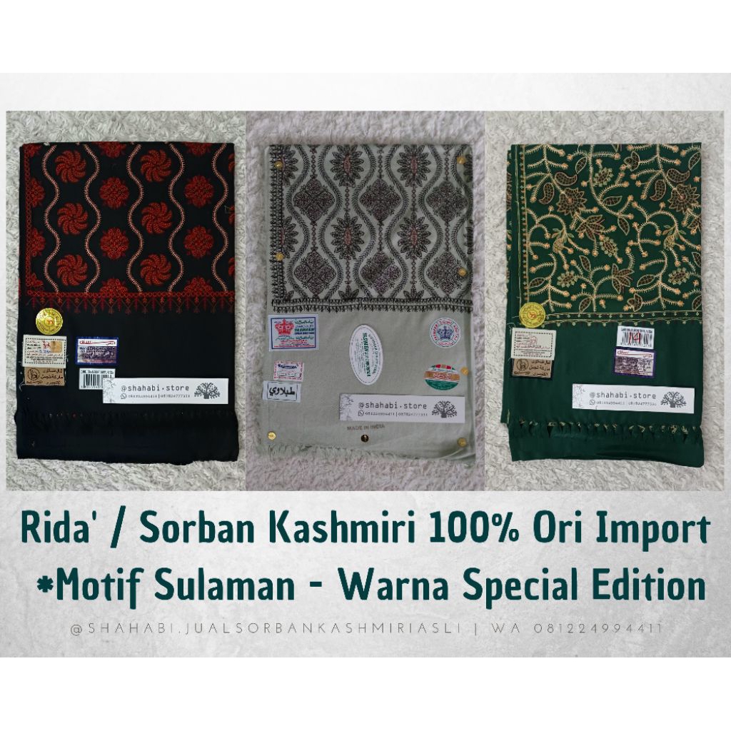 Jual Rida Kashmiri sulaman Eksklusif, Jual Sorban Habib Warna Langka ...