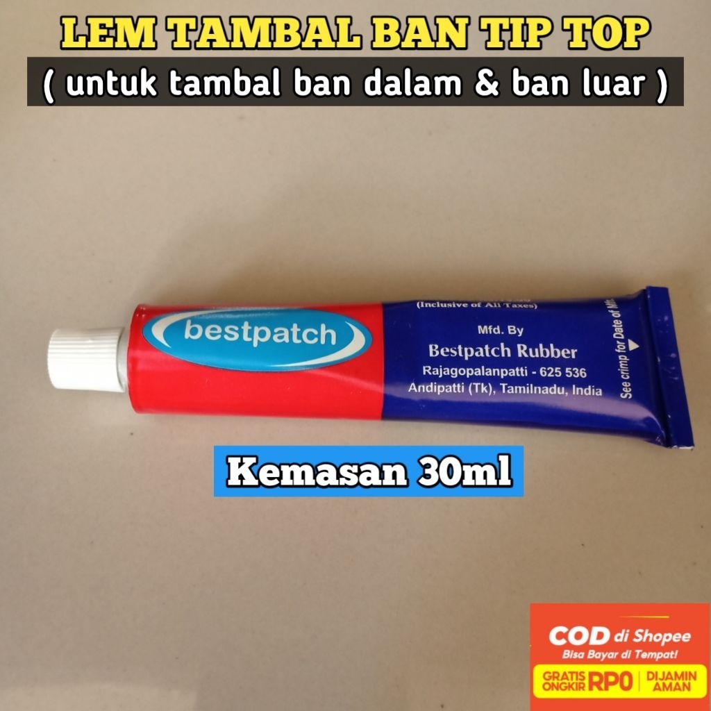Jual Lem Tambal Ban Dalam dan Ban Luar Bestpatch - 30ml Best | Shopee ...