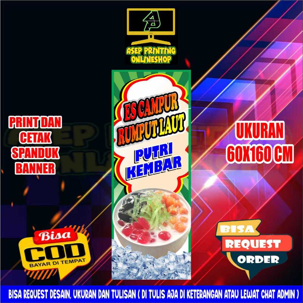 Jual PRINT CETAK SPANDUK BANNER 60X160 ES CAMPUR RUMPUT LAUT CUSTOM ...