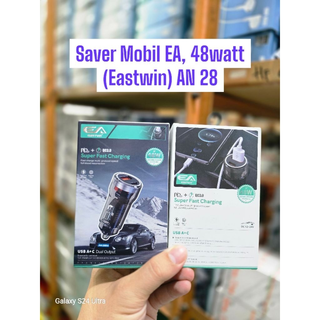 Jual Saver Mobil EA AN 28M Car Adaptor Charger Transparan 48w 2 port PD ...