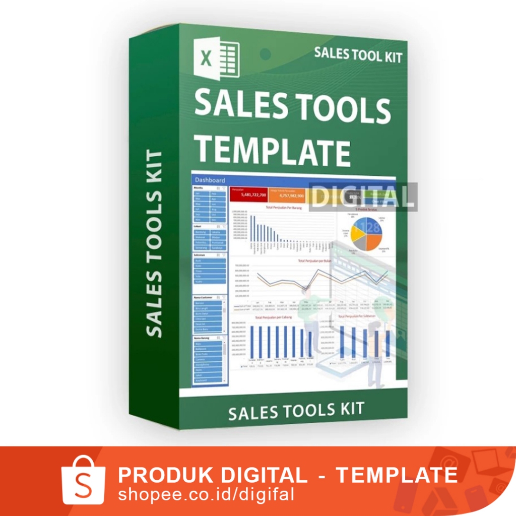 Jual TOOLS EXCEL CRM & SALES Toolkit Template - Sales Tools Template ...