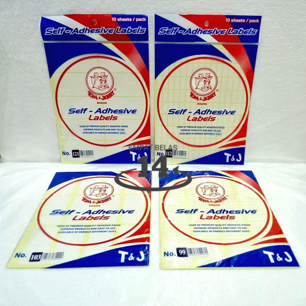 Jual 1 Pak Label Tom & Jerry ( 99, 103 , 112 Dan 121 ) Isi 10 Lembar | Shopee Indonesia