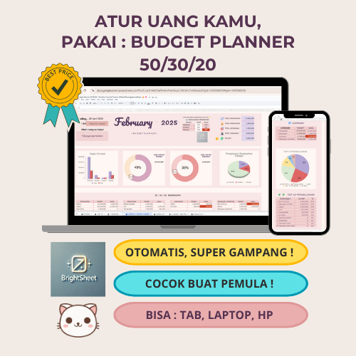 Jual Spreadsheet Keuangan Budget Planner 50/30/20: Financial Planner ...