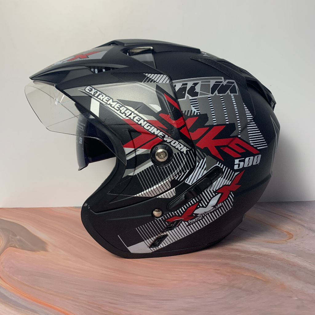 Jual Helm BXP JP7 Juke Merah Doff - Double Visor Helmet SNI Dewasa ...