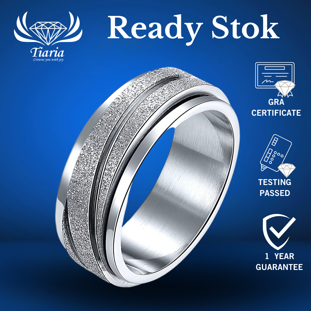 Jual Tiaria - Cincin Titanium Silver 950 Lapis Platinum Garansi Anti ...