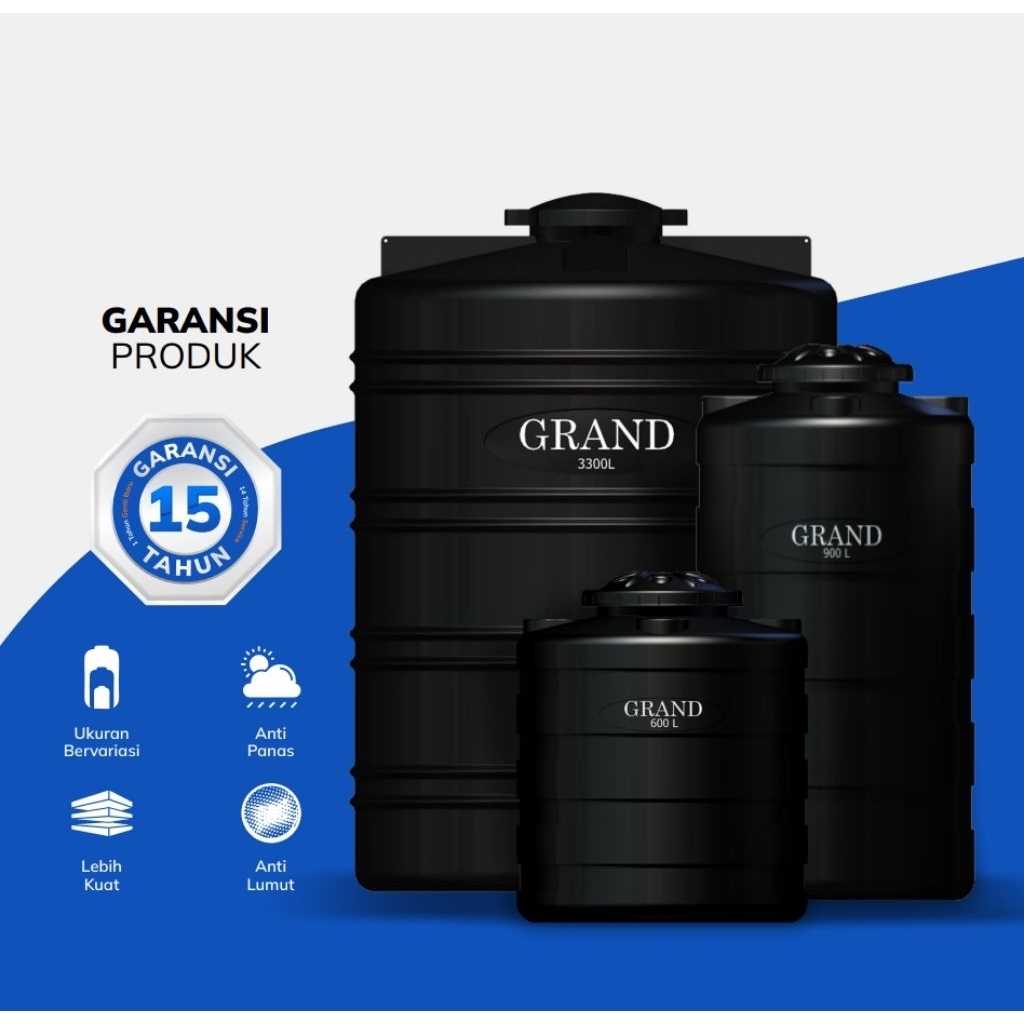 Jual TERMURAH GRAND TANDON/TANGKI/TOREN PLASTIK VOLUME 2200/3300/5500 ...