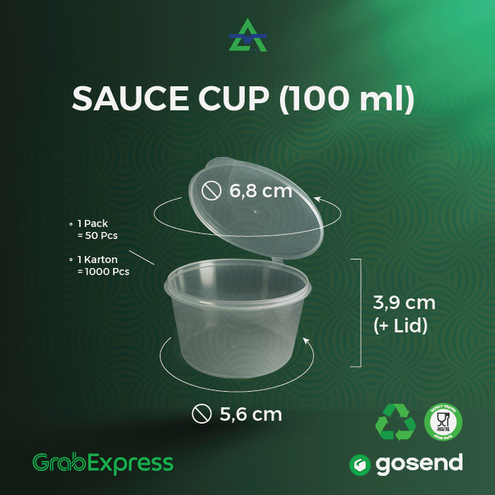 Jual SAUCE CUP 25ML, 35ML, 50ML, 100ML - SAUCE CUP WINGOH - THINWALL SAMBEL - ISI 50 PCS PER ...
