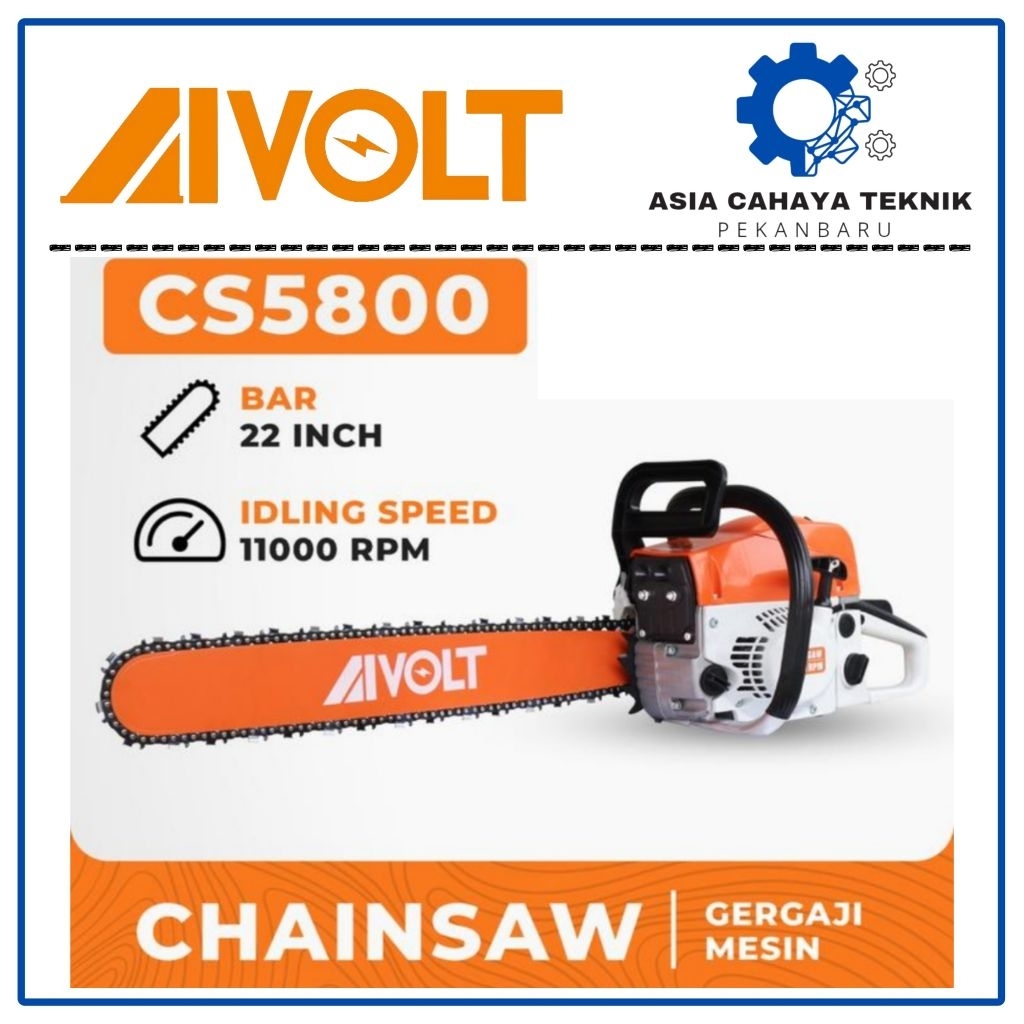 Jual AIVOLT CS5800 Chain saw Chainsaw 22" Mesin Gergaji Potong Kayu 22 Inch CS 5800 | Shopee ...