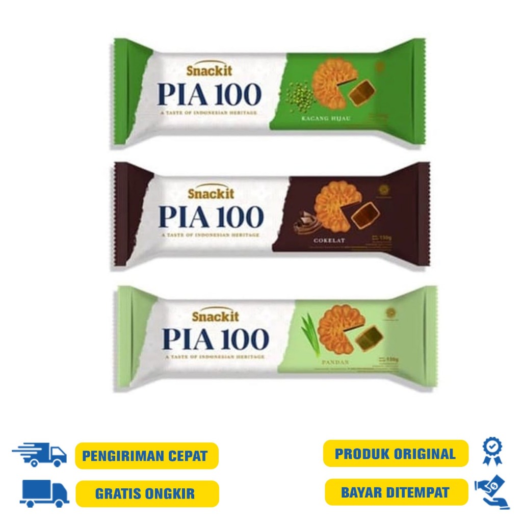 Jual Snackit Kue Pia 100 150 GR - Coklat | Kacang Hijau| Pandan ...