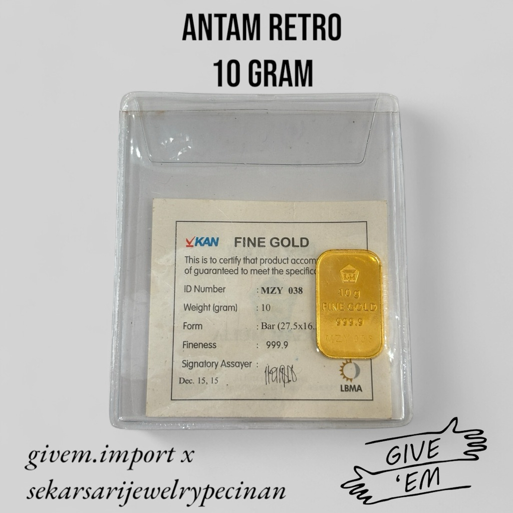 Jual 10 GRAM LM LOGAM MULIA EMAS ANTAM RETRO CLASSIC KLASIK SERTIFIKAT ORIGINAL ASLI | Shopee ...