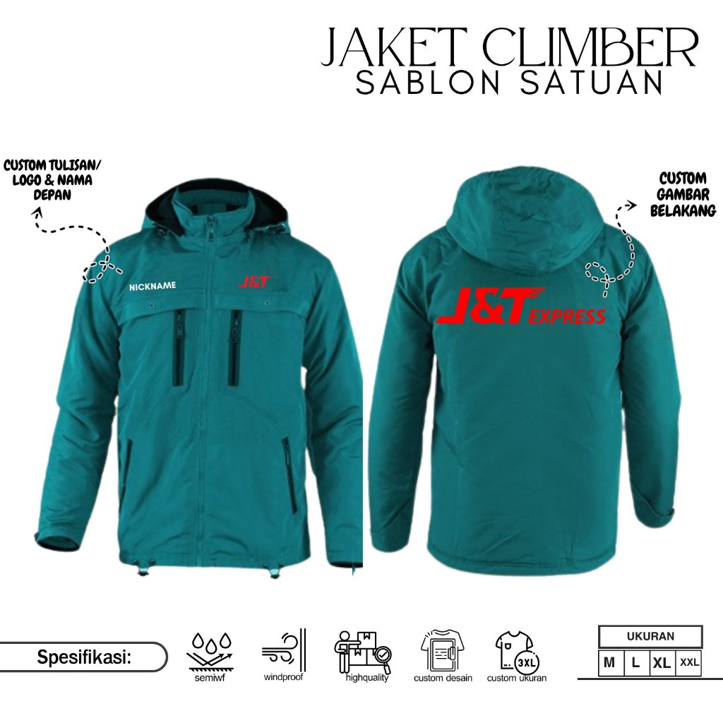 Jual Jaket Motor Parasut Custom J&T Express Jaket Custom Kurir | Shopee ...