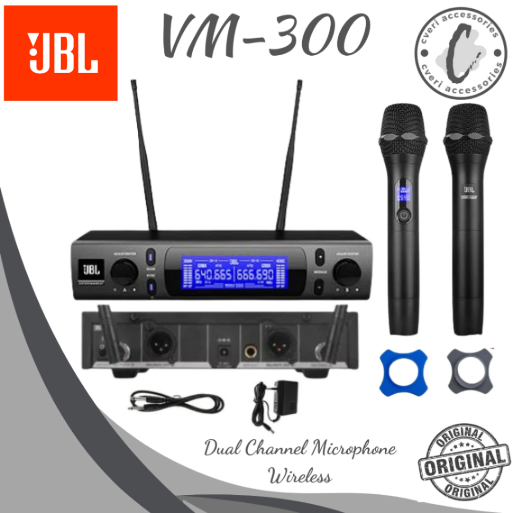 Jual JBL VM300 Mic Dual Channel Microphone Wireless Original JBL VM-300 ...