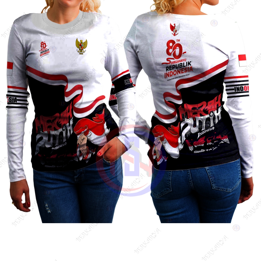 Jual Kaos Wanita Baju Jersey 17 Agustus HUT RI KE-80 || Kaos Kemerdekaan Baju 17 Agustus 2025 ...