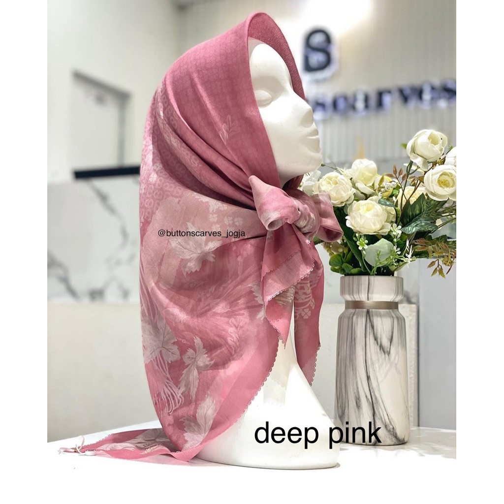 Jual BUTTONSCARVES Iseltwald Satin Square DEEP PINK & TEA | Shopee ...