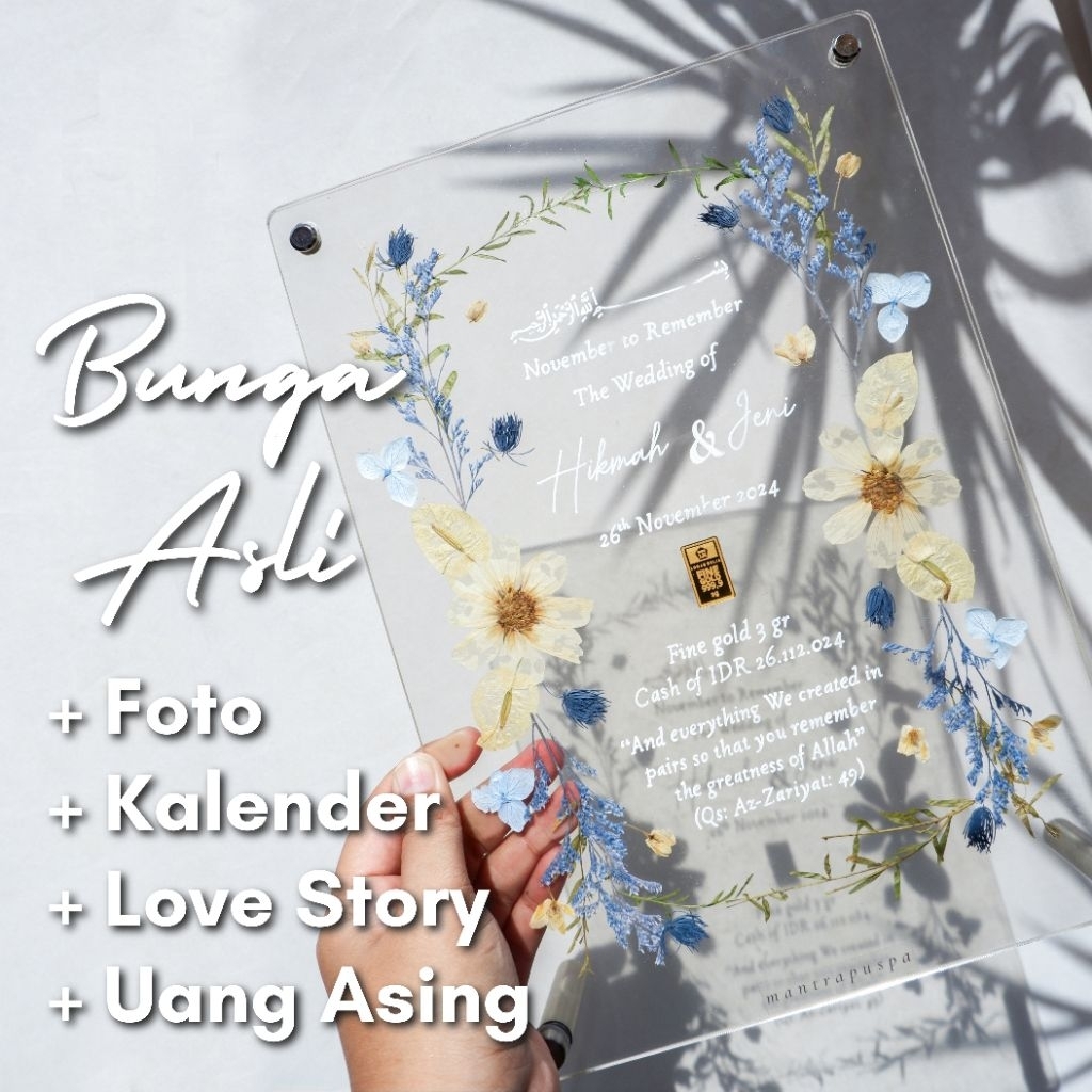 Jual Frame Mahar A4 BUNGA ASLI | pernikahan akrilik pengantin nikah ...