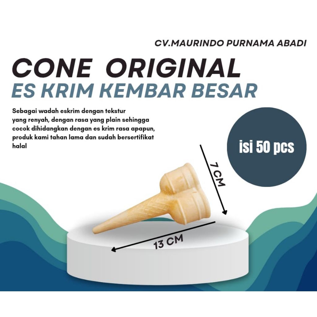 Jual cone/contong es krim kembar besar isi 50 pcs | Shopee Indonesia