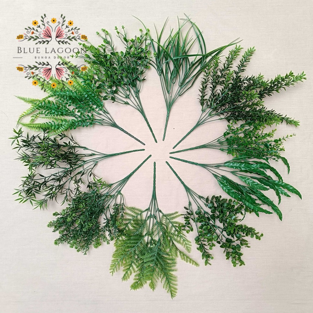 Jual Daun Tanaman Hias Palsu 7Cabang Artificial Leaf Bunga Plastik Daun ...