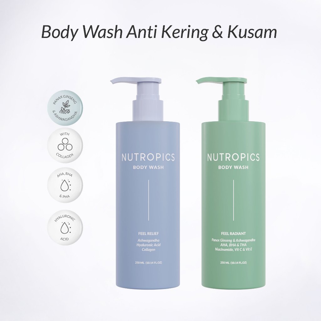 Jual Nutropics Feel Radiant Body Wash & Feel Relief Body Wash | Shopee ...