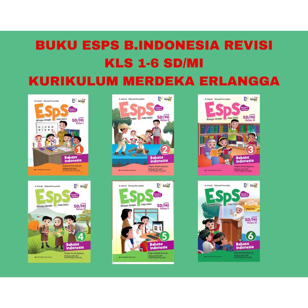 Jual ESPS BAHASA INDONESIA SD/MI KELAS 1–6 – REVISI TERBARU – KURIKULUM MERDEKA – ERLANGGA ...
